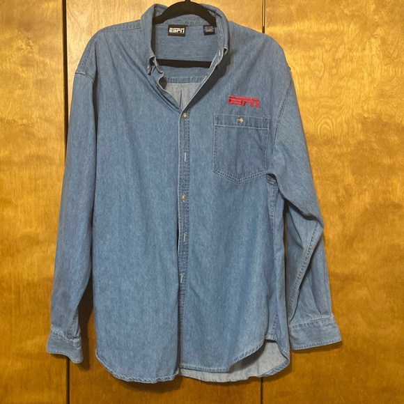 ESPN | Shirts | Mens Espn Denim Shirt Large | Poshmark